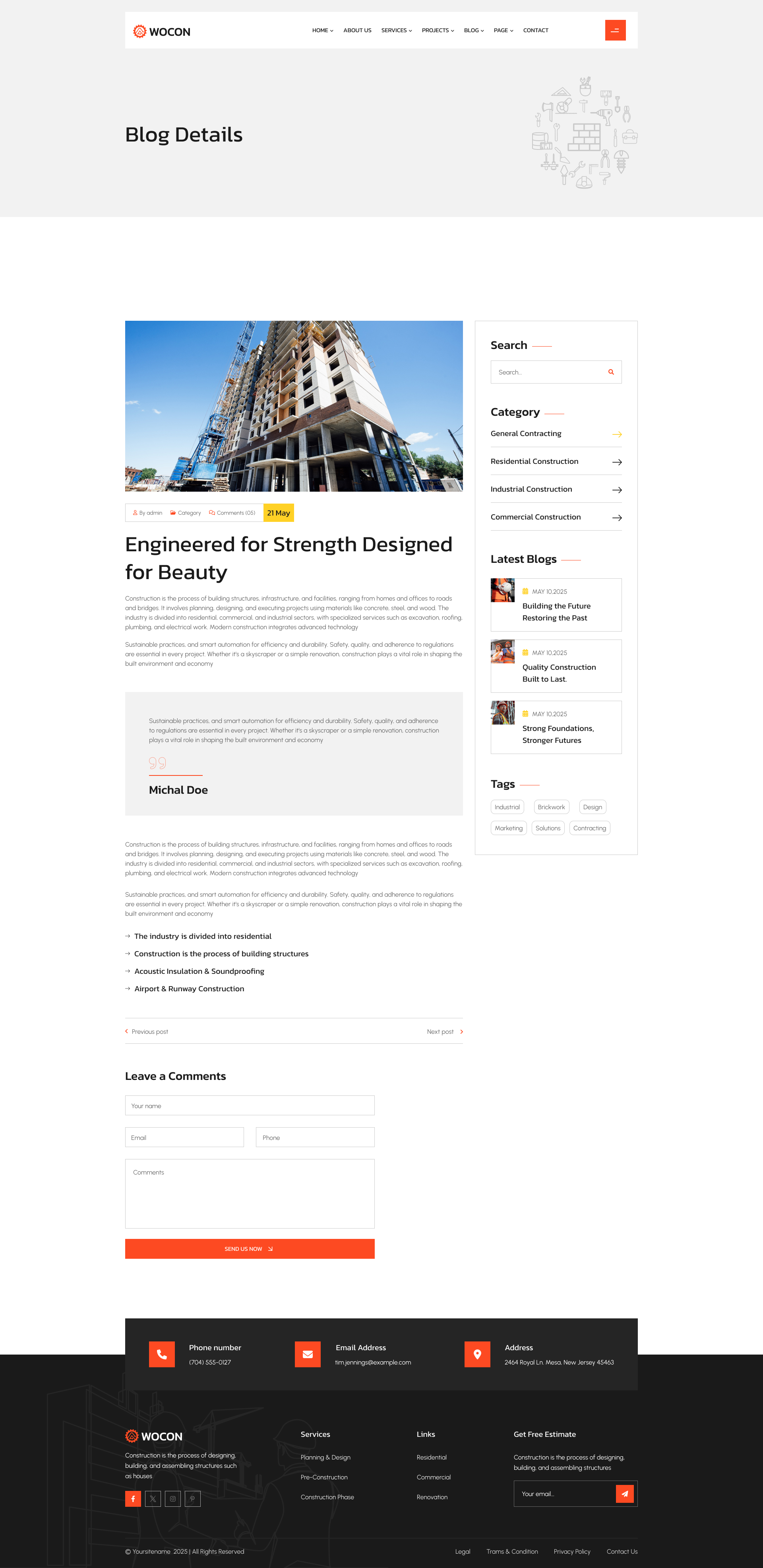 Wocon - Construction Figma Template by SoftCrafty | ThemeForest